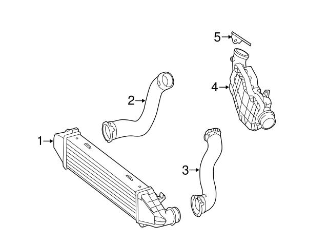 Genuine Mercedes 2045280682 Turbocharger Intercooler Pipe; Right - Mercedes