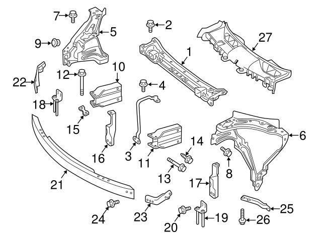 Genuine Mercedes 2046201714 Radiator Support Side Panel Bracket; Right ...