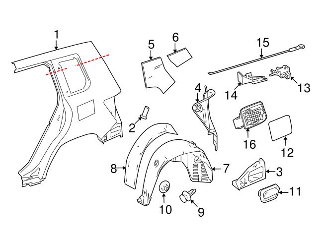 Genuine Mercedes 204630076064 Quarter Panel Extension; Left - Mercedes ...