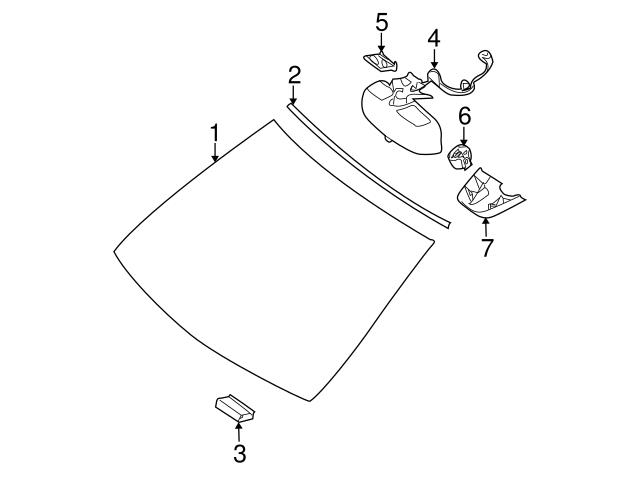 Genuine Mercedes 2046710620 Windshield Molding; Front - Mercedes ...
