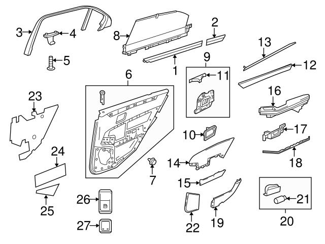 Genuine Mercedes 2046820508 Door Panel Insulation; Left Lower, Rear ...