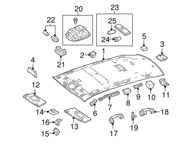 Genuine Mercedes 2046900138 Headliner Bracket; Center - Mercedes