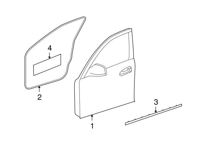 Genuine Mercedes 2046903662 Door Seal; Front Right Lower - Mercedes