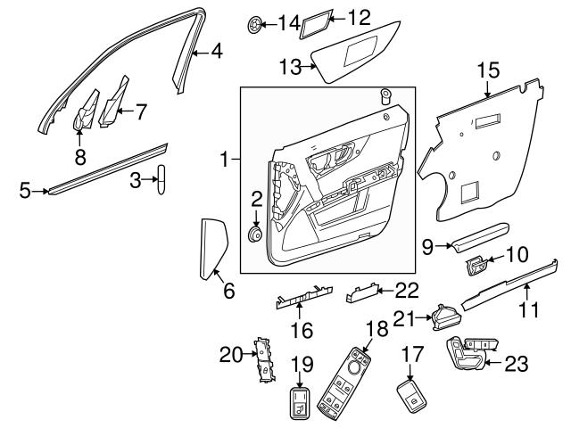 Genuine Mercedes 2047202548 Door Switch Trim Panel; Front Left - Mercedes