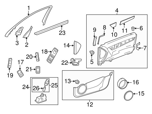 Genuine Mercedes 2047250165 Door Window Belt Weather Strip; Front Left ...