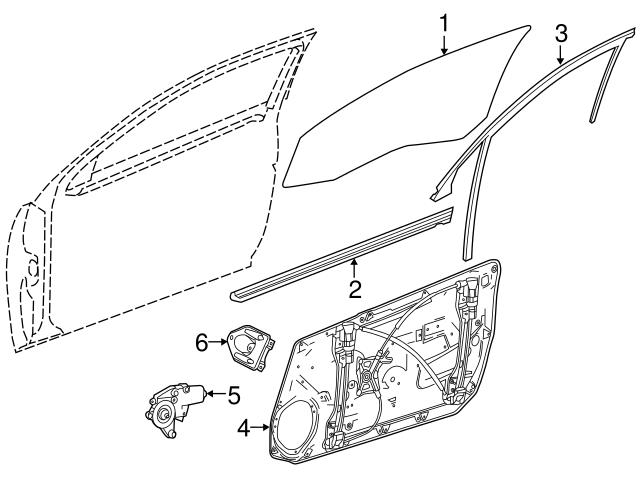 Genuine Mercedes 2047252565 Door Window Belt Weather Strip; Left, Front ...