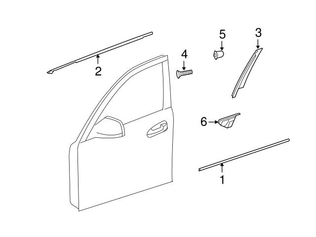 Genuine Mercedes 2047253265 Door Belt Molding; Front Right - Mercedes