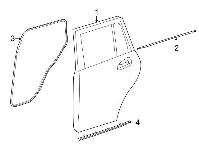 Genuine Mercedes 2047353465 Door Window Belt Weather Strip; Right ...