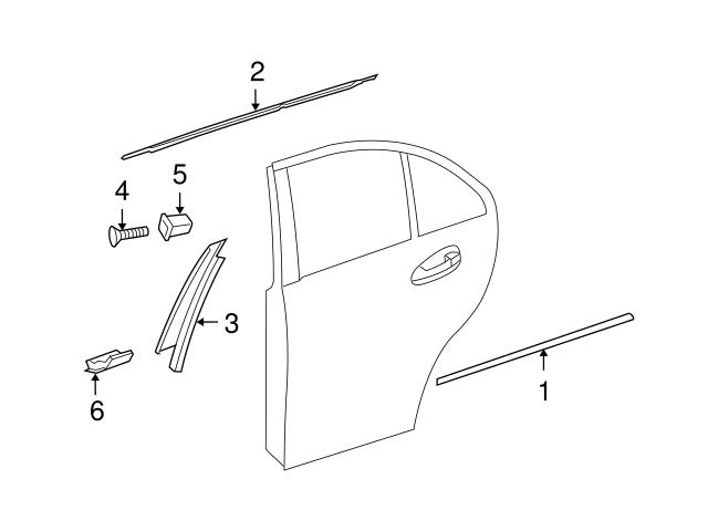 Genuine Mercedes 2047354065 Door Belt Molding; Rear Right - Mercedes ...