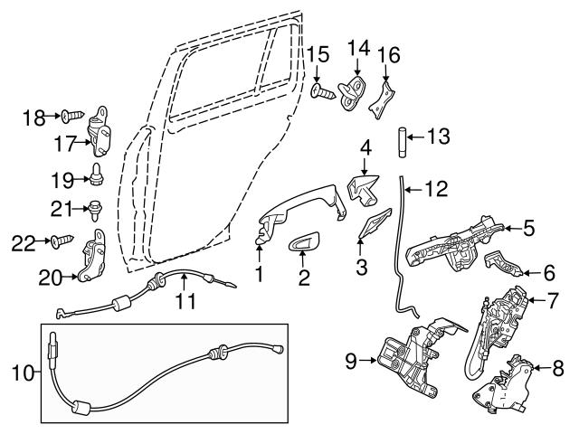 Genuine Mercedes 2047600904 Door Latch Cable; Rear - Mercedes