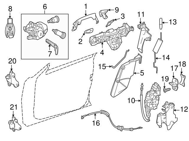 Genuine Mercedes 20476013705890 Door Handle, Exterior; Left, Rear Left ...