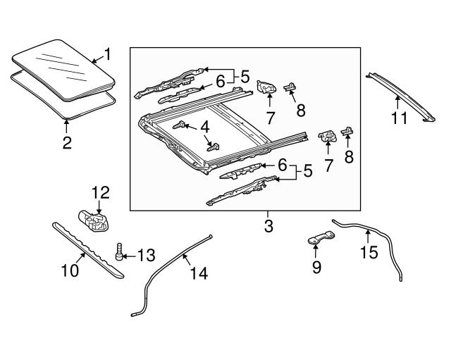 Genuine Mercedes 2047840077 Sunroof Stopper; Left, Right - Mercedes