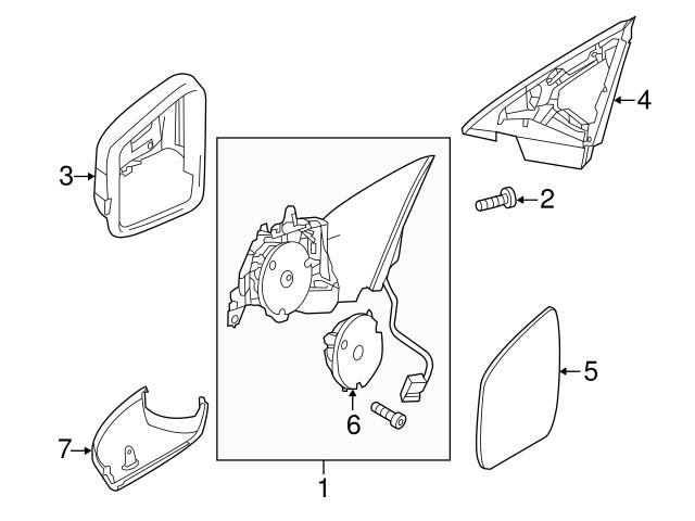 Genuine Mercedes 2048100215 Door Mirror Cover; Front Right Lower - Mercedes