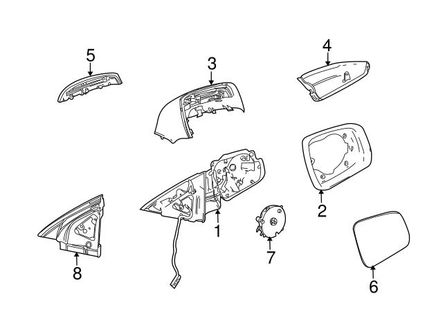 Genuine Mercedes 2048100721 Door Mirror Glass; Front Left - Mercedes
