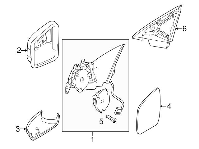Genuine Mercedes 2048103176 Door Mirror; Front Left Outer - Mercedes