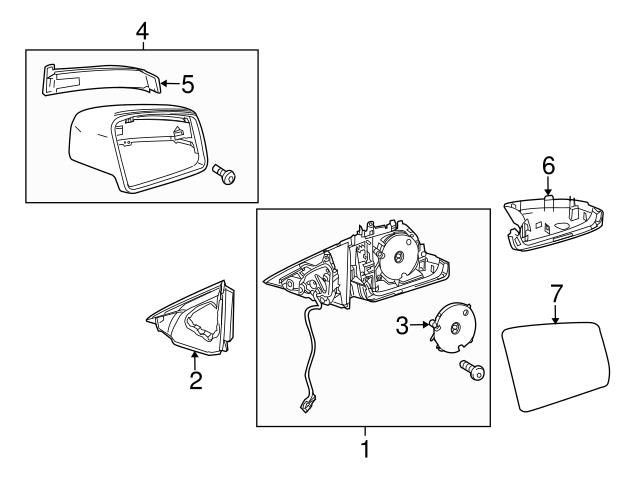 Genuine Mercedes 2048103221 Door Mirror Glass; Front Right - Mercedes