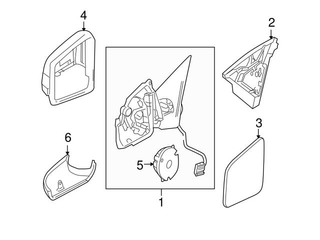 Genuine Mercedes 2048106176 Door Mirror Base; Front Left - Mercedes