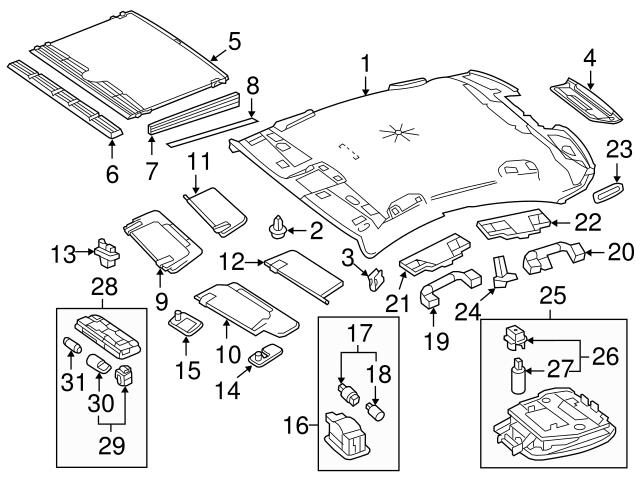 Genuine Mercedes 20481100078N96 Sun Visor Cap; Inner Left/Right - Mercedes