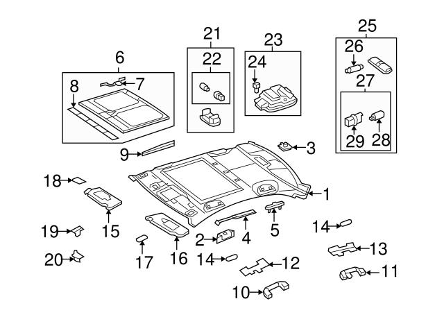 Genuine Mercedes 2048260018 Sun Visor Bracket; Left, Right - Mercedes