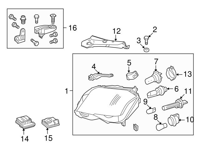 Genuine Mercedes 2048201414 Headlight Mounting Kit; Front Right - Mercedes