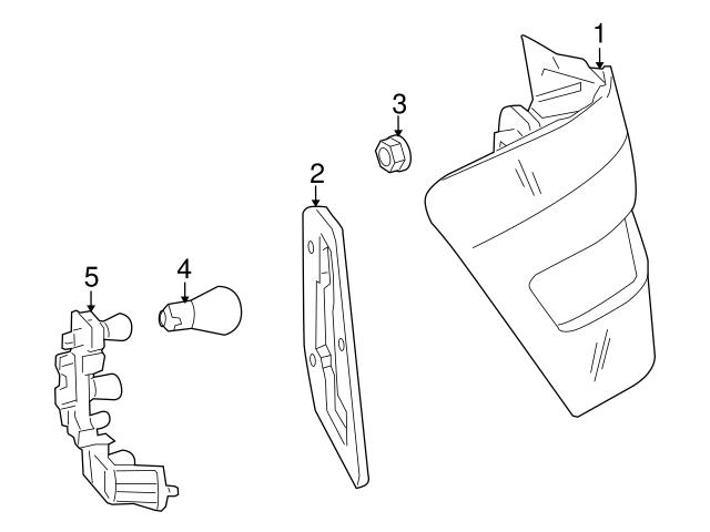 Genuine Mercedes 2048201977 Tail Lamp Socket; Left - Mercedes