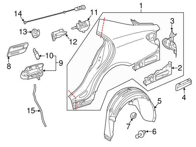 Genuine Mercedes 2048205397 Fuel Filler Door Lock Actuator; Rear - Mercedes