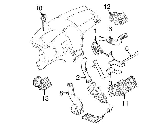 Genuine Mercedes 20483008549116 Dashboard Air Vent; Right Outer ...