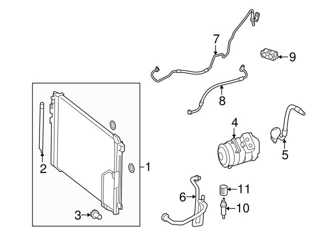 Genuine Mercedes 2048302615 A/C Refrigerant Suction Hose; Rear ...