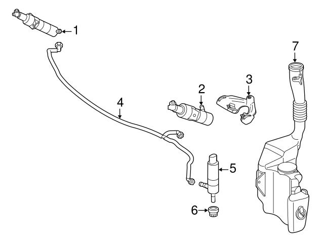 Genuine Mercedes 2048601092 Headlight Washer Hose; Front - Mercedes