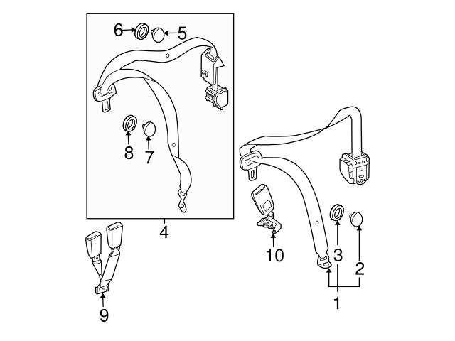 Genuine Mercedes 2048602869 Seat Belt Receptacle; Rear Right - Mercedes