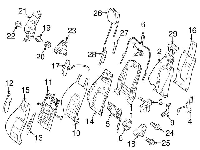 Genuine Mercedes 2048701551 Seat Back Lock; Front Left - Mercedes ...
