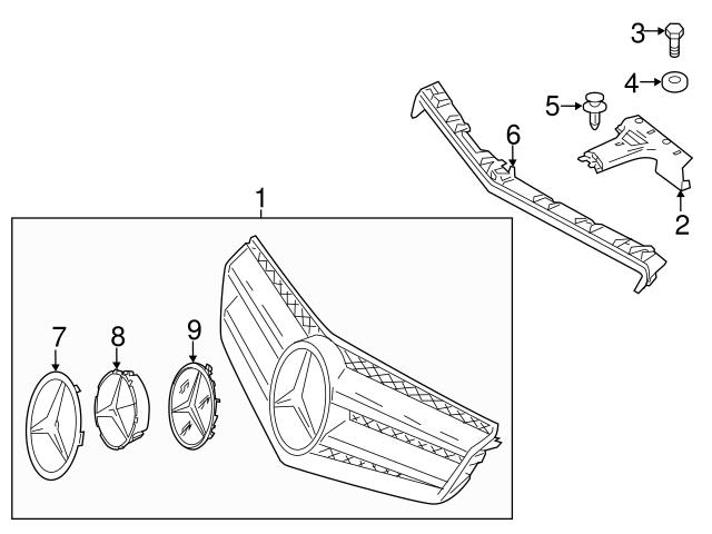 Genuine Mercedes 2048850336 Grille Bracket - Mercedes