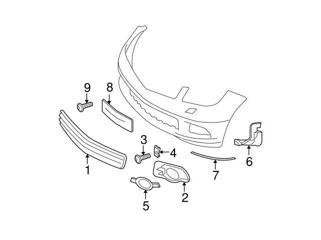 Genuine Mercedes 2048851474 Fog Light Trim; Front Right - Mercedes