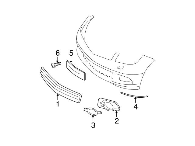 Genuine Mercedes 2048851874 Fog Light Trim; Front Right - Mercedes