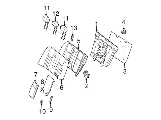 Genuine Mercedes 20497001309E43 Seat Armrest; Rear Upper, Center Upper ...