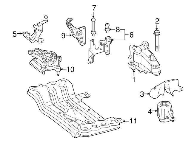 Genuine Mercedes 205240080028 Engine Mount Support; Left - Mercedes ...