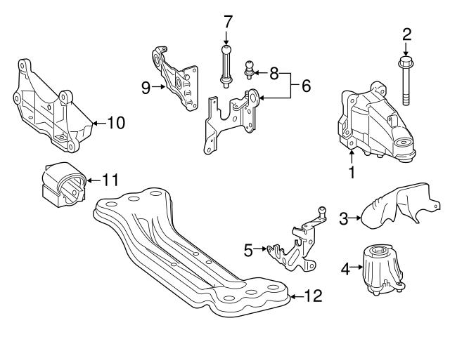 Genuine Mercedes 2052406800 Engine Mount Support; Front Right - Mercedes