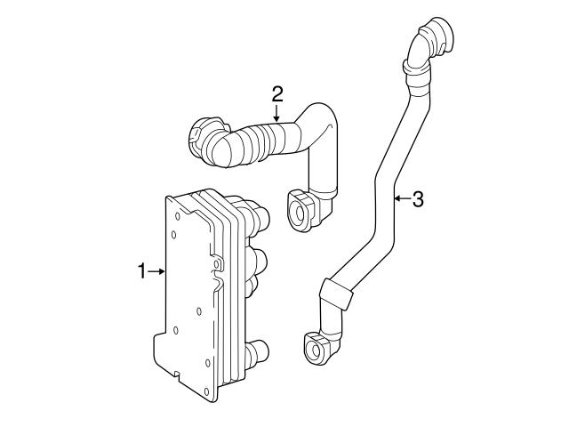 Genuine Mercedes 2052708402 Auto Trans Oil Cooler Hose Assembly - Mercedes
