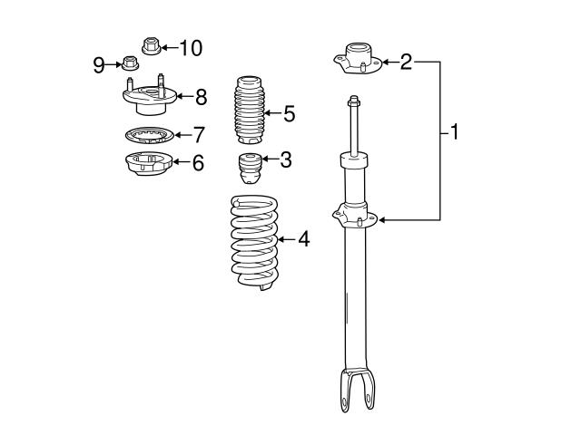 Genuine Mercedes 2053211806 Strut Bumper; Left, Right, Front - Mercedes