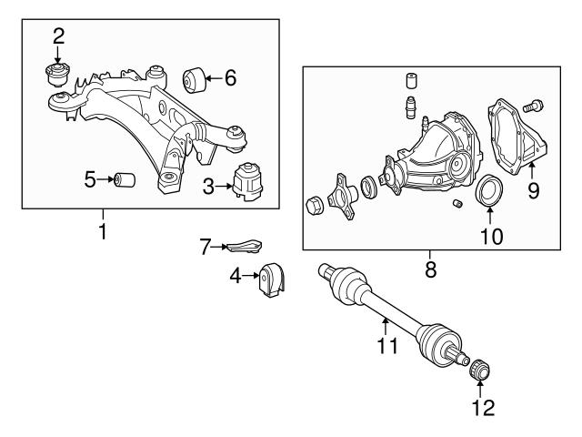 Genuine Mercedes 2053510042 Suspension Crossmember Insulator; Front ...