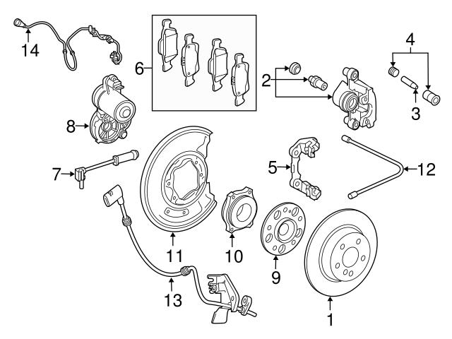 Genuine Mercedes 2053560000 Wheel Bearing and Hub Assembly; Rear Left ...