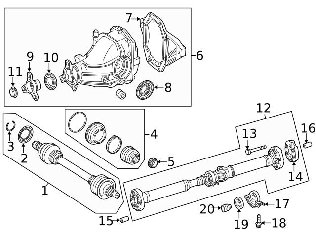 Genuine Mercedes 2054102100 Driveshaft Flex Disc/Joint; Front Rear ...