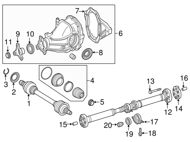 Genuine Mercedes 2054110000 Driveshaft Flex Disc/Joint; Front, Front ...