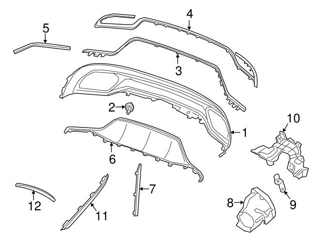 Genuine Mercedes 2054900427 Tail Pipe Tip; Left Lower - Mercedes
