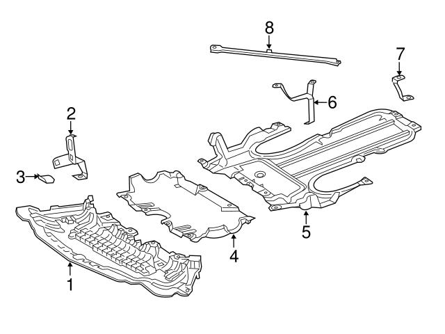 Genuine Mercedes 2055240440 Radiator Support Splash Shield Bracket ...