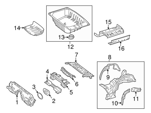 Genuine Mercedes 2056102201 Floor Pan Bracket; Right Inner - Mercedes