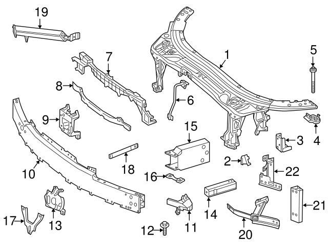 Genuine Mercedes 2056261400 Radiator Support Tie Bar Bracket; Front ...