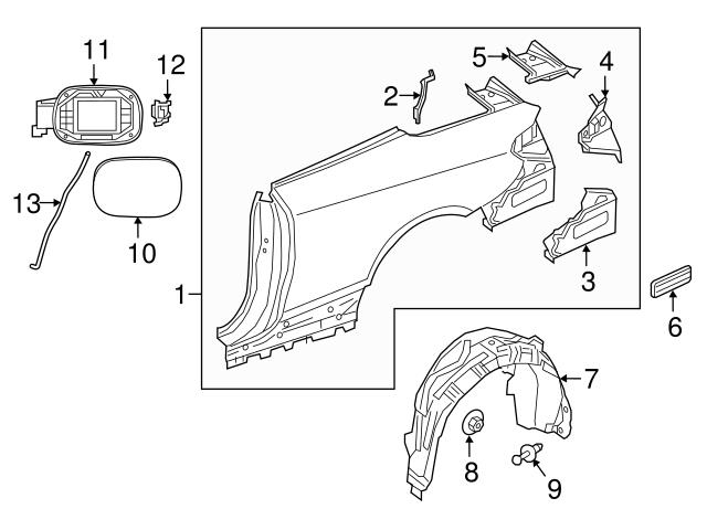 Genuine Mercedes 2056302204 Fuel Filler Housing - Mercedes | 2056304500