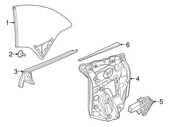 Genuine Mercedes 2056700303 Window Regulator; Rear Left - Mercedes