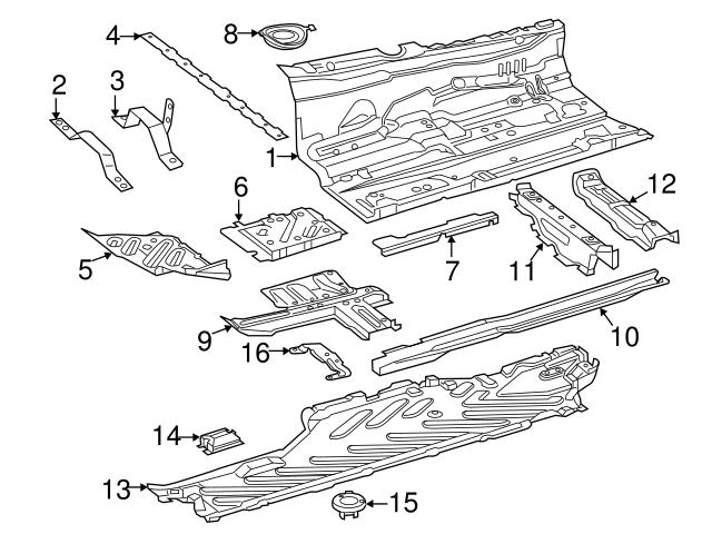 Genuine Mercedes 2056800614 Floor Pan Splash Shield Bracket - Mercedes